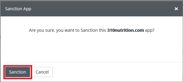 Customize - Sanction an App – ManagedMethods