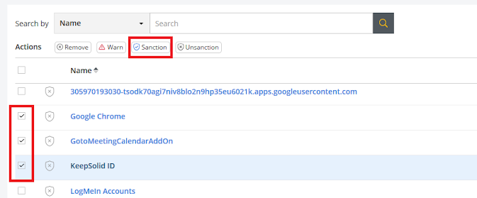 Customize - Sanction an App – ManagedMethods