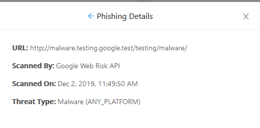 Details - Phishing Detection – ManagedMethods